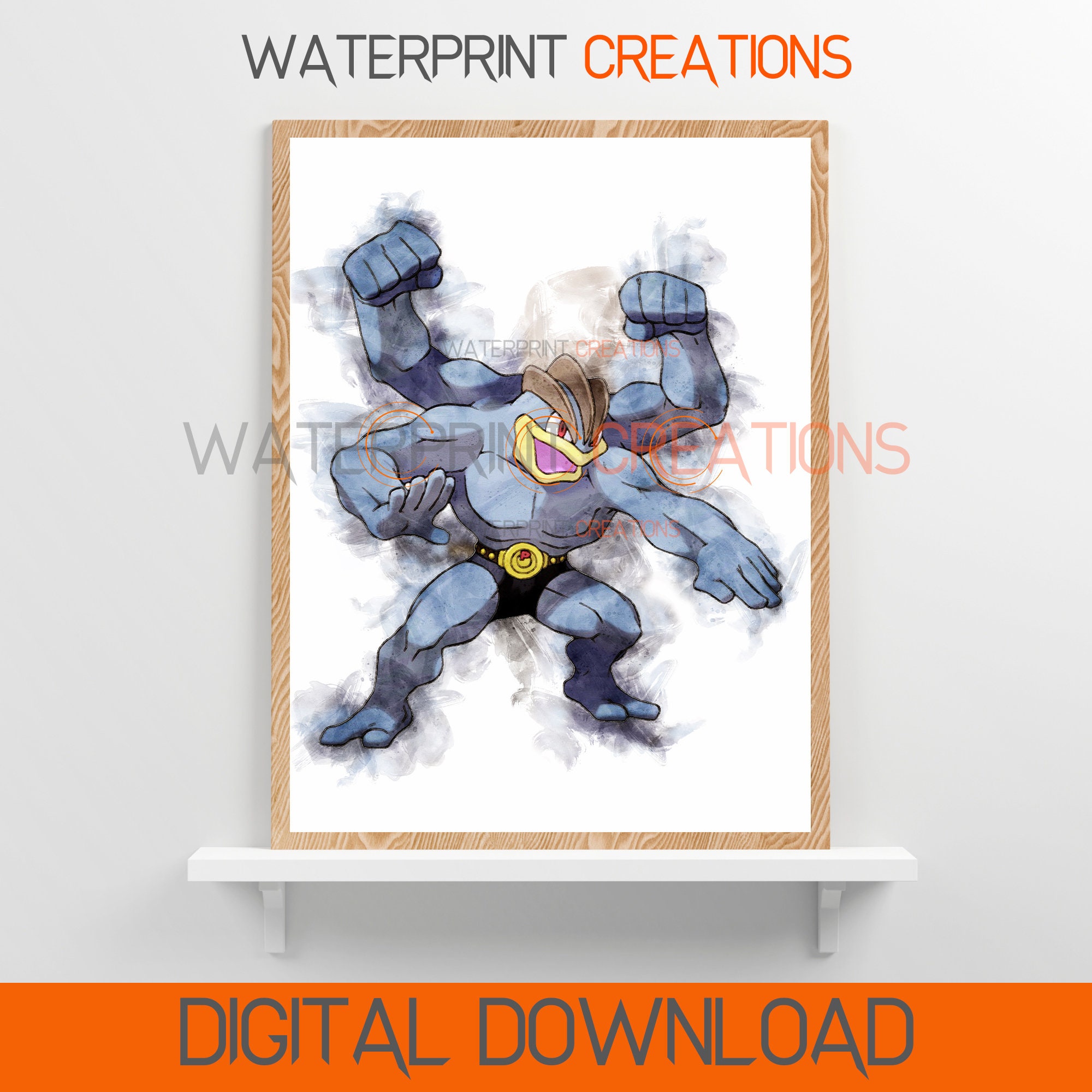 Pokemon Digital Prints Machamp Poster Pokemon Watercolour - Etsy