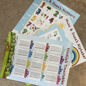 Personalised Times Table Wall Chart Learning Poster School Chart Times ...