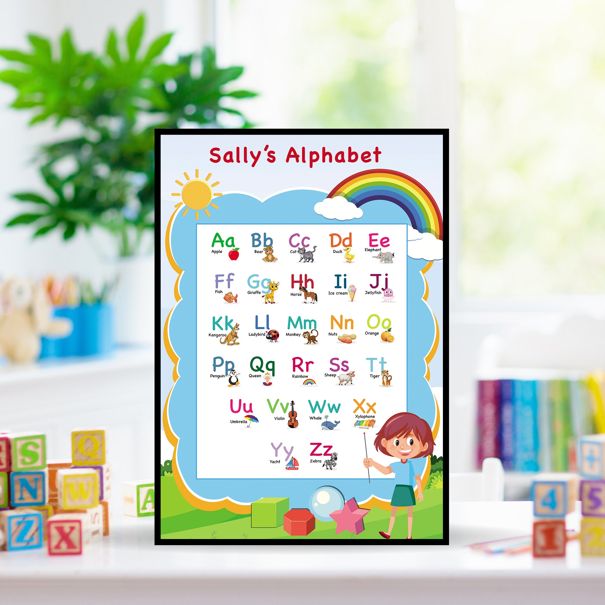 Personalised Alphabet Wall Chart Alphabet Chart ABC Chart Learning ...