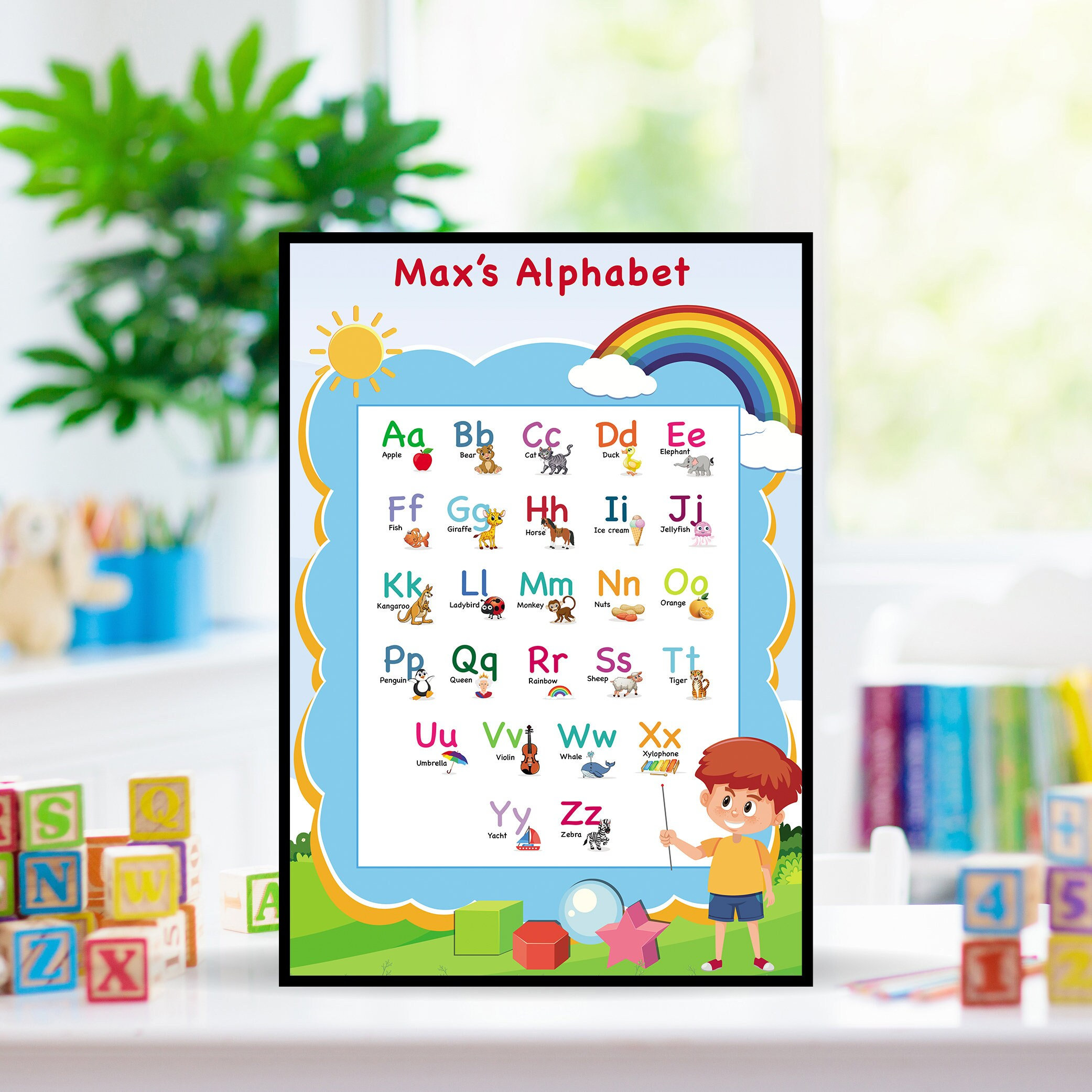 Personalised Alphabet Wall Chart, Alphabet Chart, ABC Chart, Learning ...