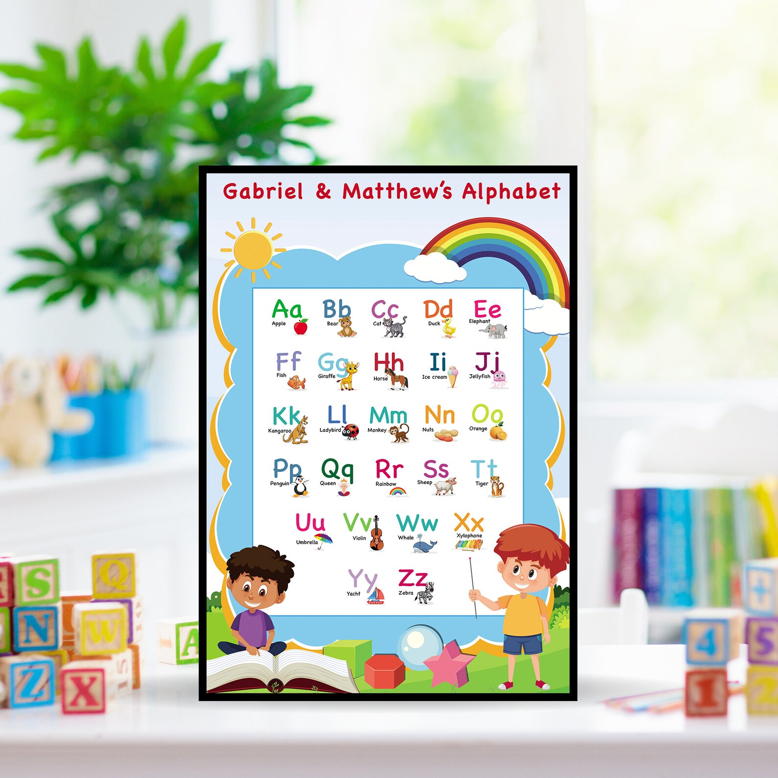 Personalised Alphabet Wall Chart Alphabet Chart ABC Chart Learning ...