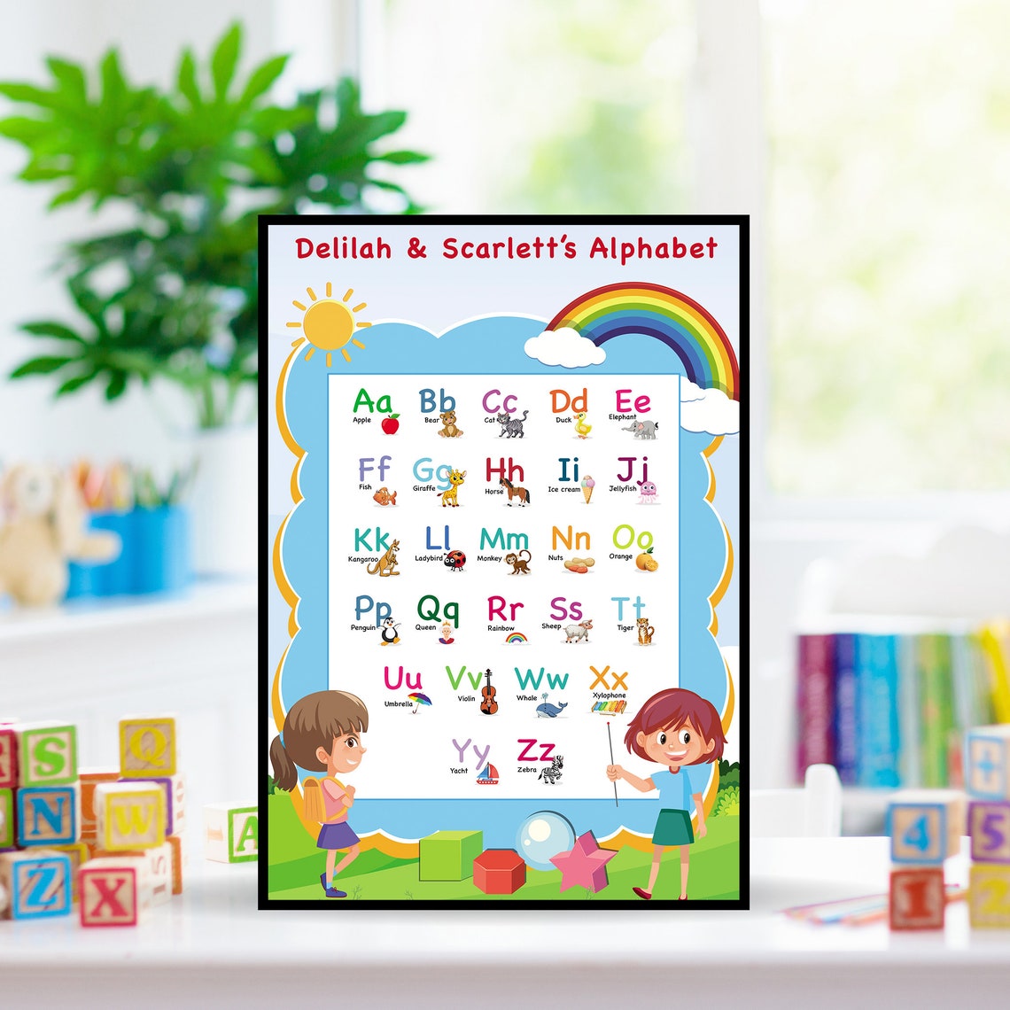 Personalised Alphabet Wall Chart, Alphabet Chart, ABC Chart, Learning ...