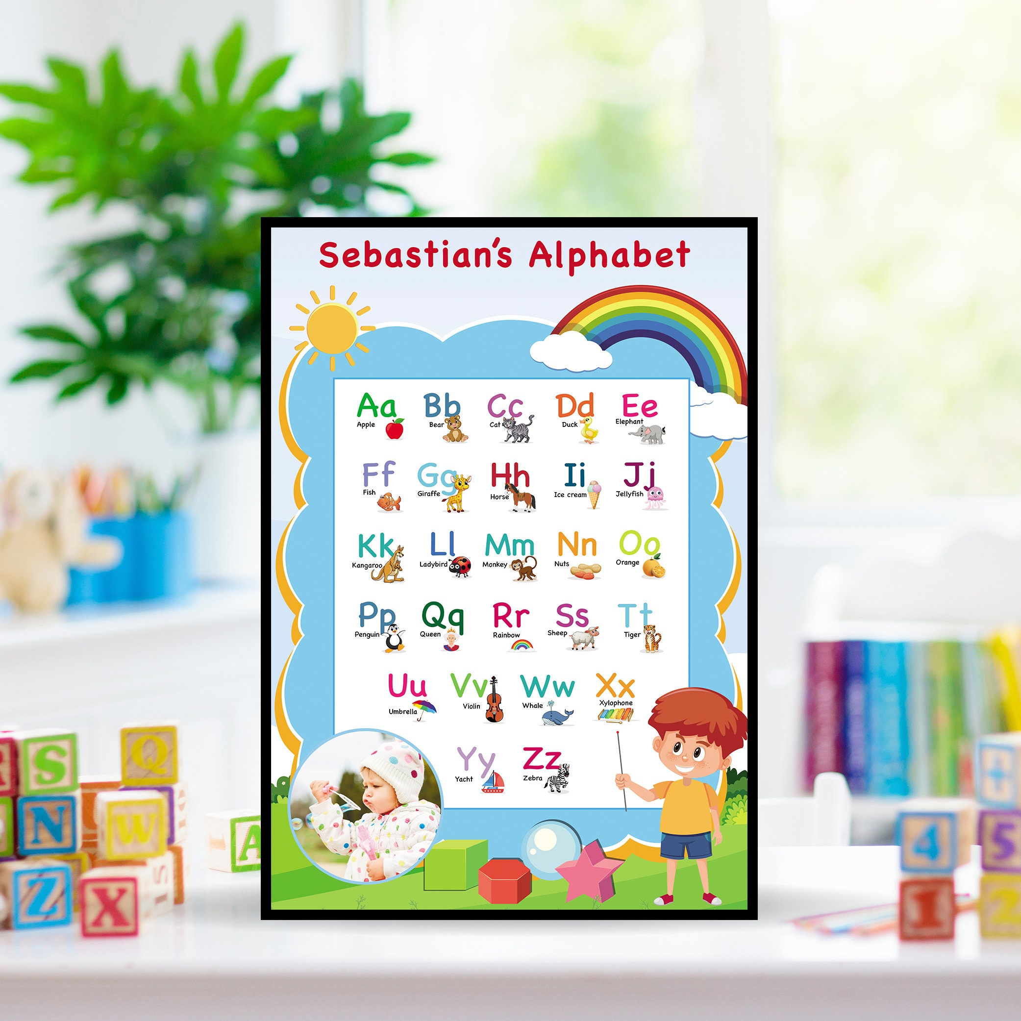 Personalised Alphabet Wall Chart Alphabet Chart ABC Chart Learning ...