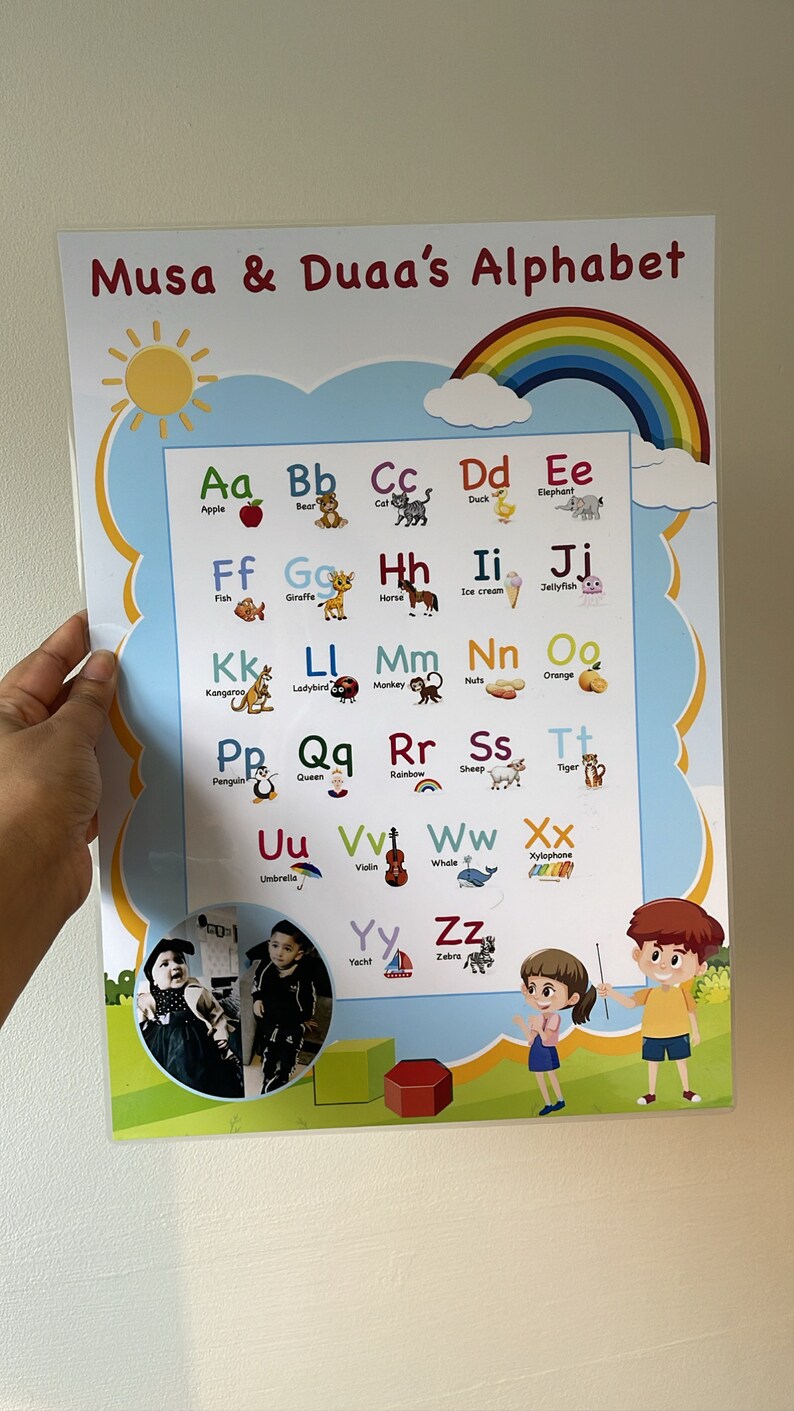 Personalised Alphabet Wall Chart Alphabet Chart ABC Chart Learning ...