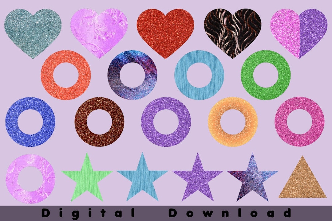 Basic Shapes Clipart- Hearts, Stars, Circles, Arrows, Borders, and More ...