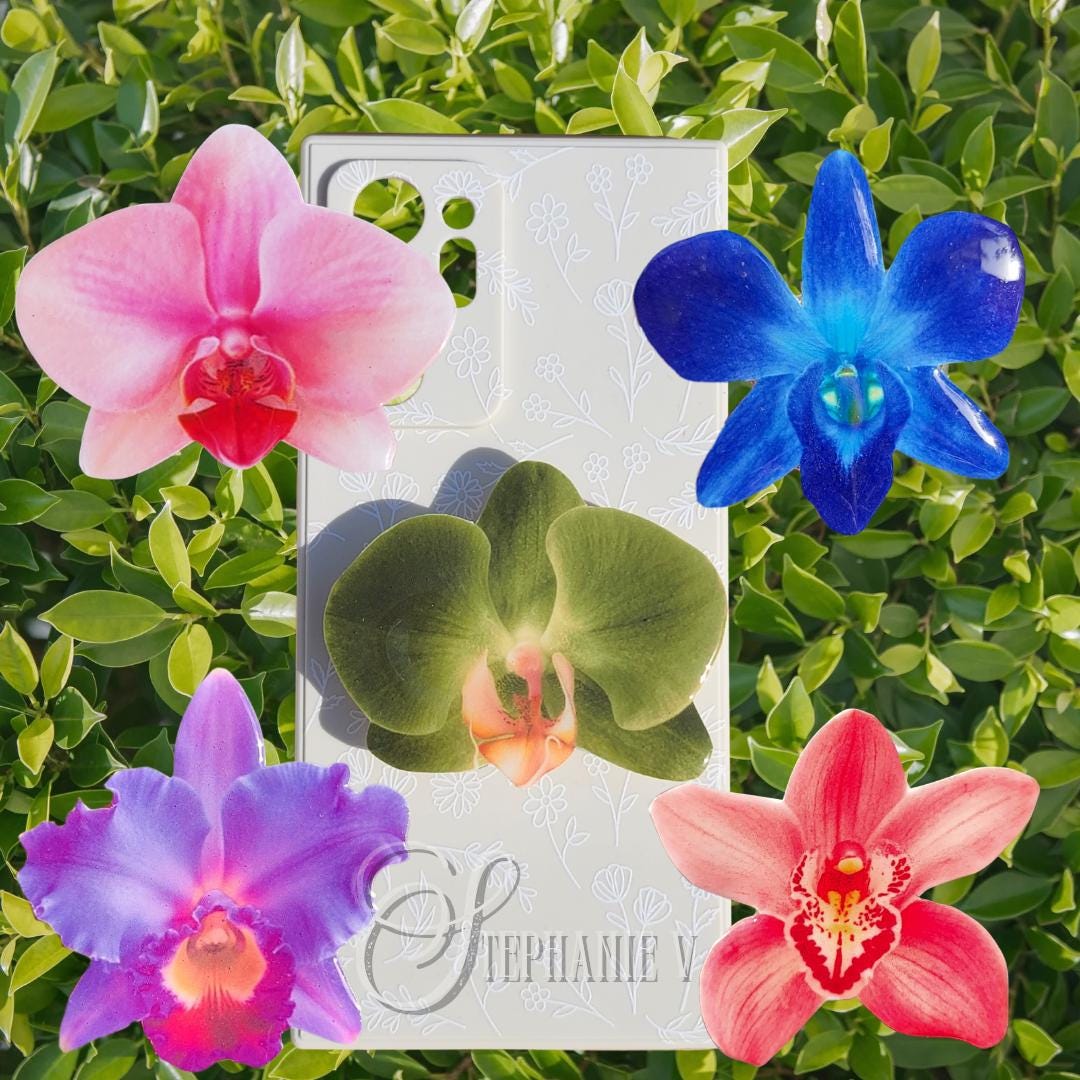 Orchid Flower Phone Grip: Tropical Floral Accessory - Etsy