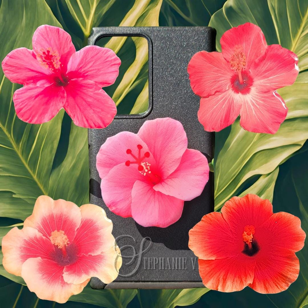 Hibiscus Flower Phone Grip: Tropical Floral Accessory - Etsy