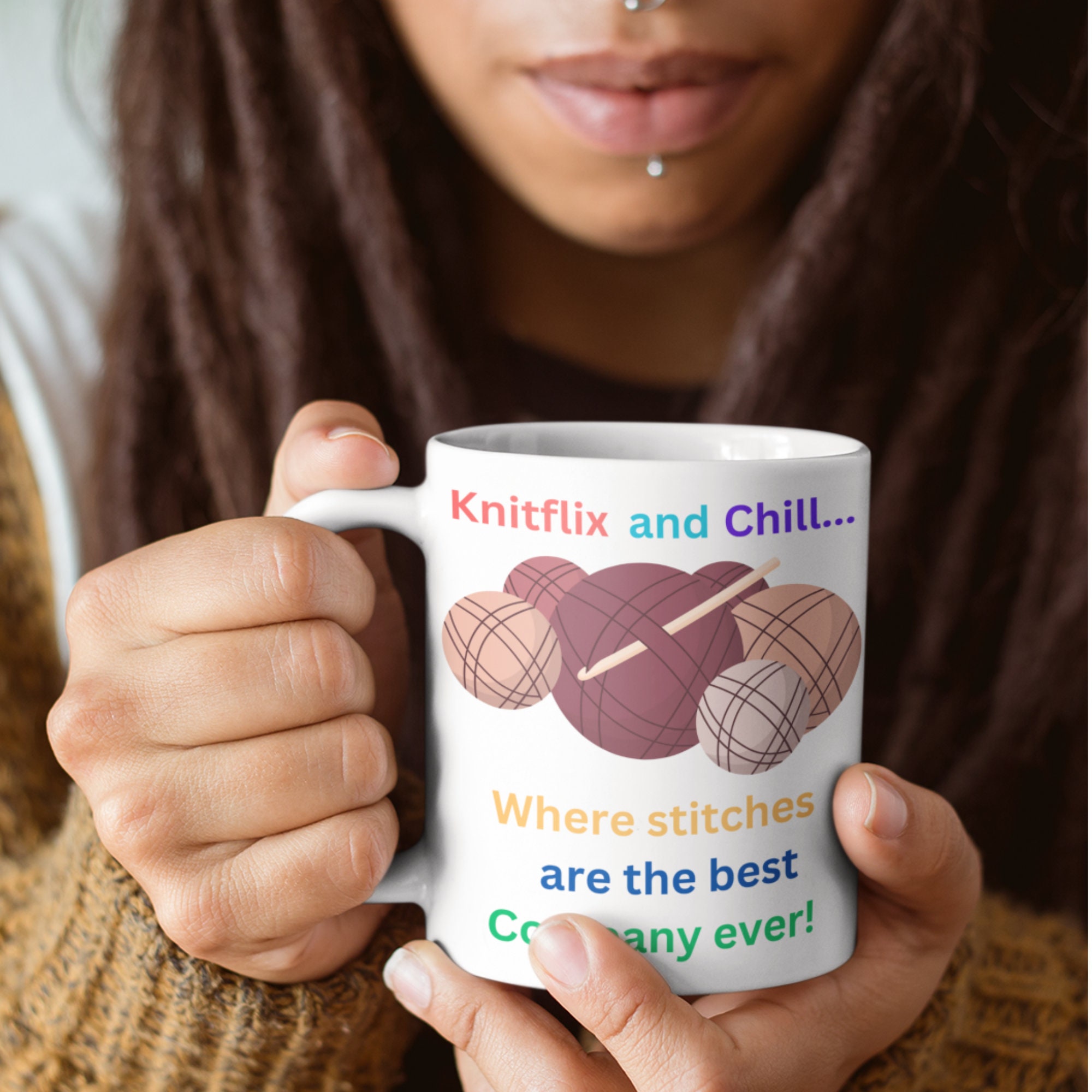 Knitting Gift Ceramic Mug, Knitting Mug Present, Ideal Gift for ...