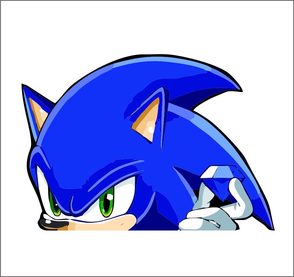 Super Sonic Peeker Peeking Peek Car Vinyl Stickers Anime Stickers Car ...