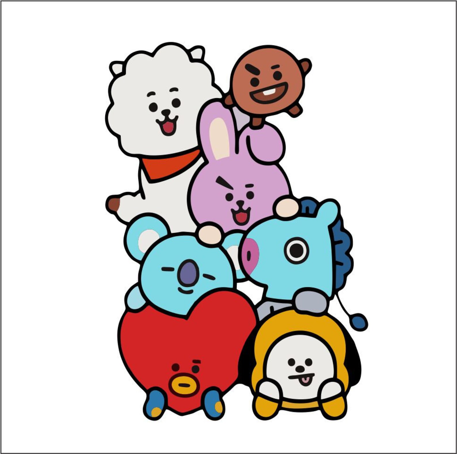 BT21 Peeker Peeking Peek Car Vinyl Stickers Anime - Etsy