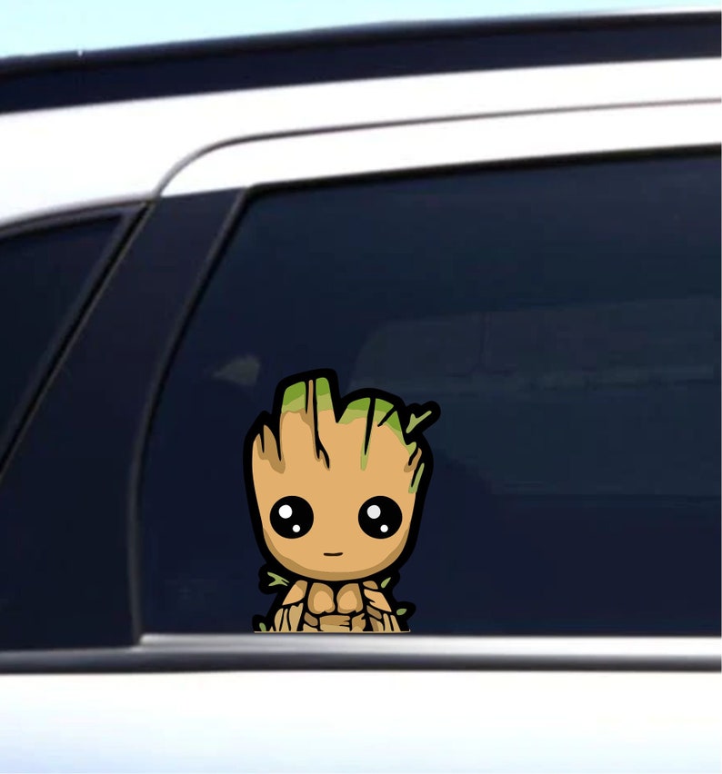 Baby Groot Peeker Peeking Peek Car Vinyl Stickers Laptop Stickers ...