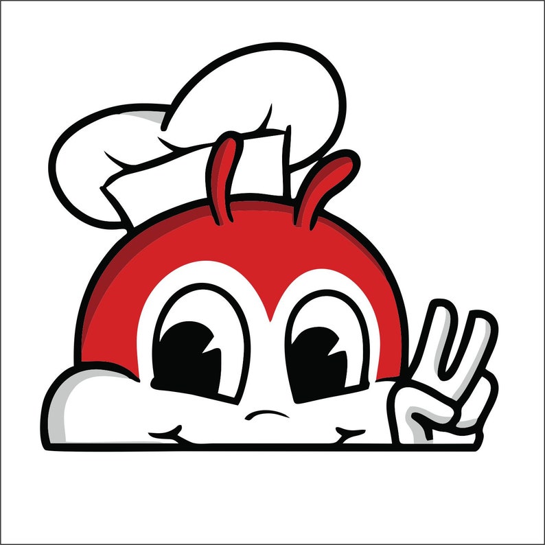 Jollibee Peace Peeker Peeking Peek Car Vinyl Stickers - Etsy