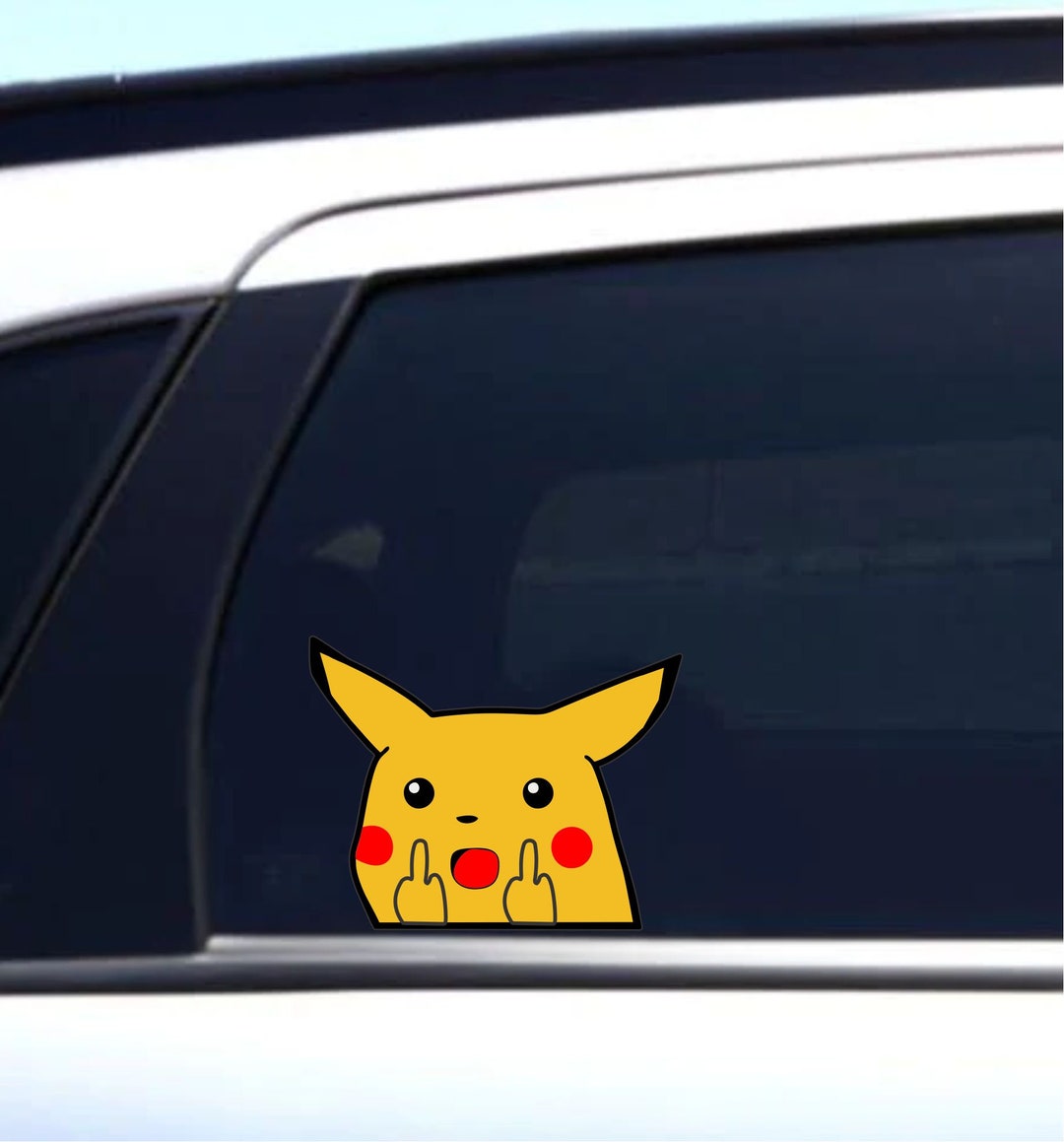 Pikachu Middle Finger Peeker Peeking Peek Car Vinyl Stickers Car Decals ...