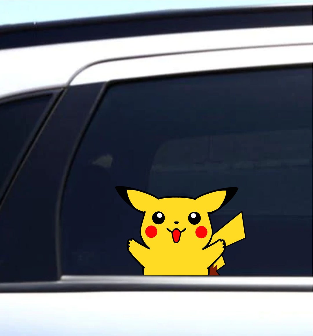 Cute Pikachu Peeker Peeking Peek Car Vinyl Stickers Pokemon iPad Phone ...