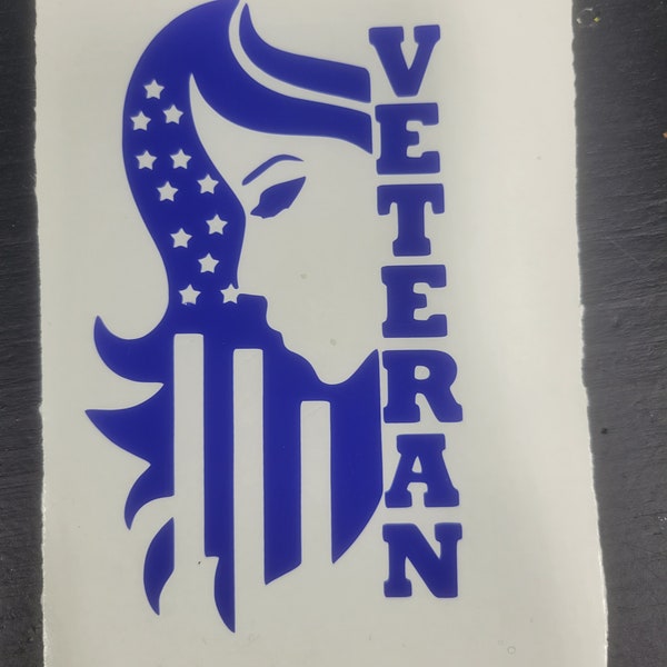 Female Veteran Decal - Etsy