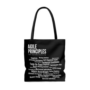 Agile Tote Bag Agile Values & Principles Scrum / Kanban Tote black - Etsy
