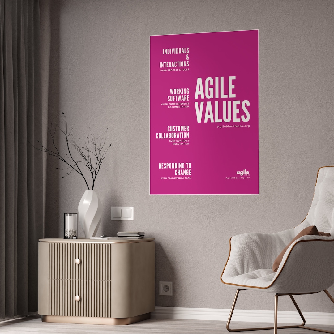 Agile Values Poster Glossy Agile Values Poster Fusia - Etsy