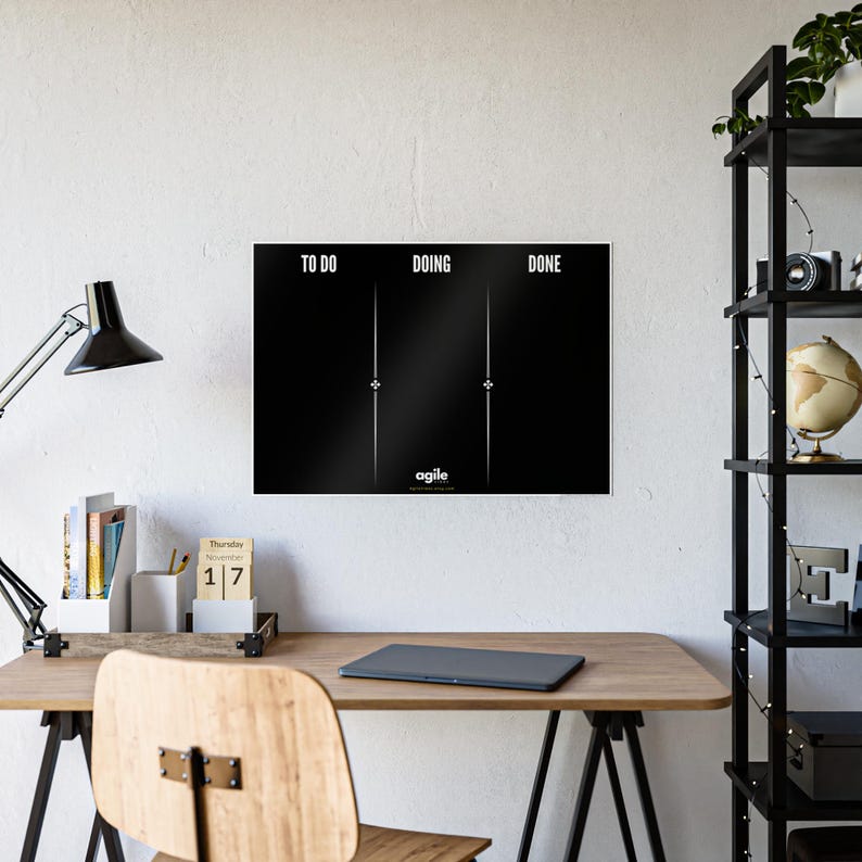 Personal Task Board - Personal Kanban Board (archetype Noir Design) - Etsy