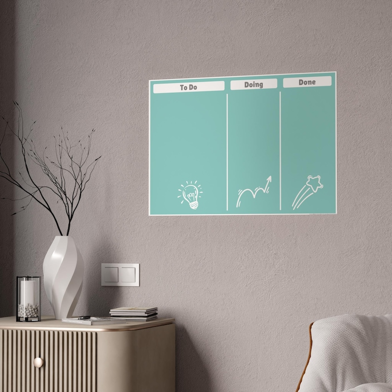 Personal Task Board - Personal Kanban Board (sea Glass) - Etsy