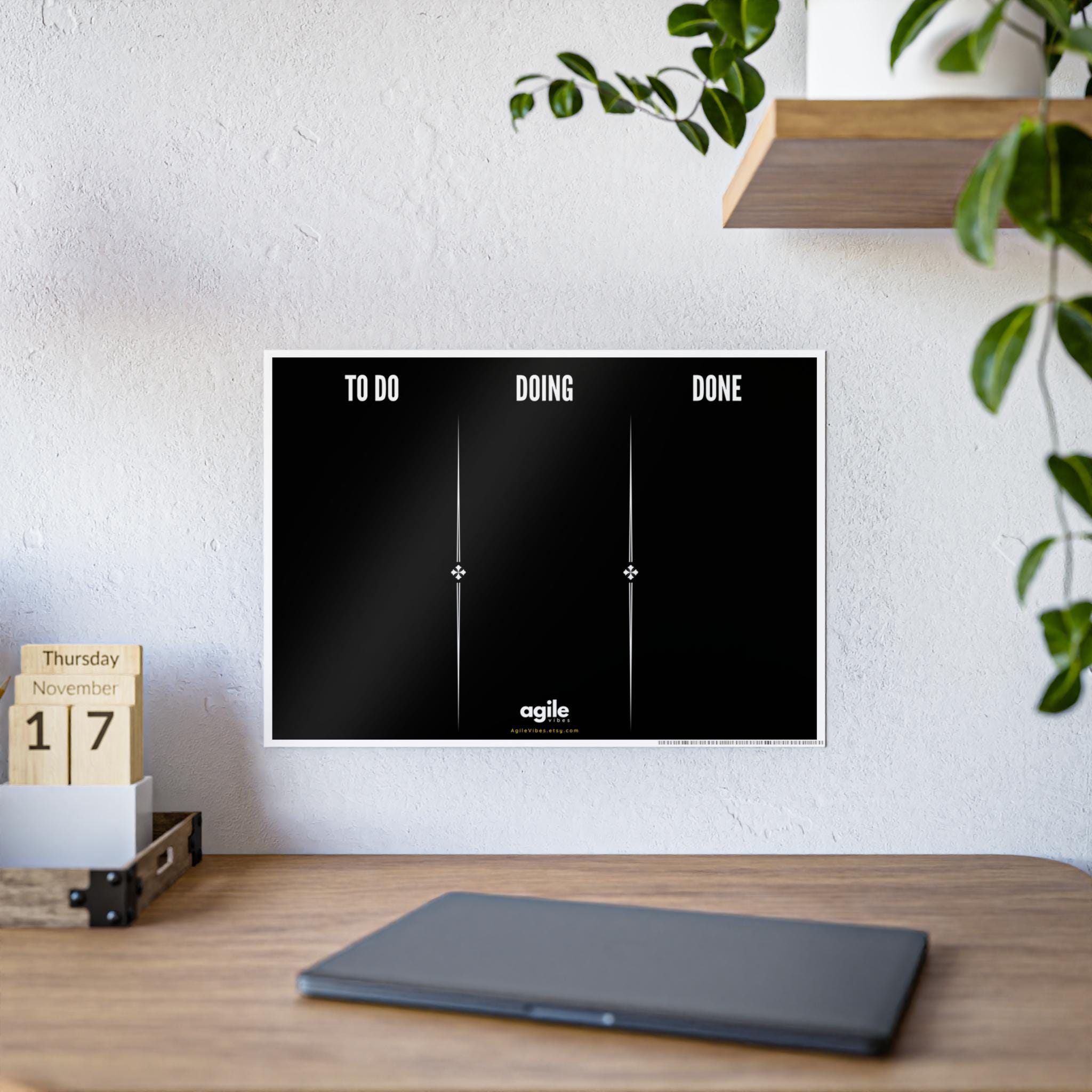 Personal Task Board - Personal Kanban Board (archetype Noir Design) - Etsy