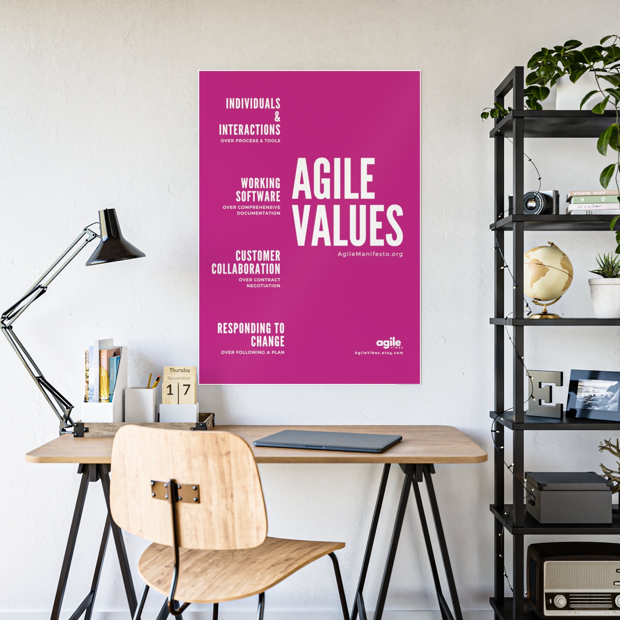Agile Values Poster Glossy Agile Values Poster Fusia - Etsy