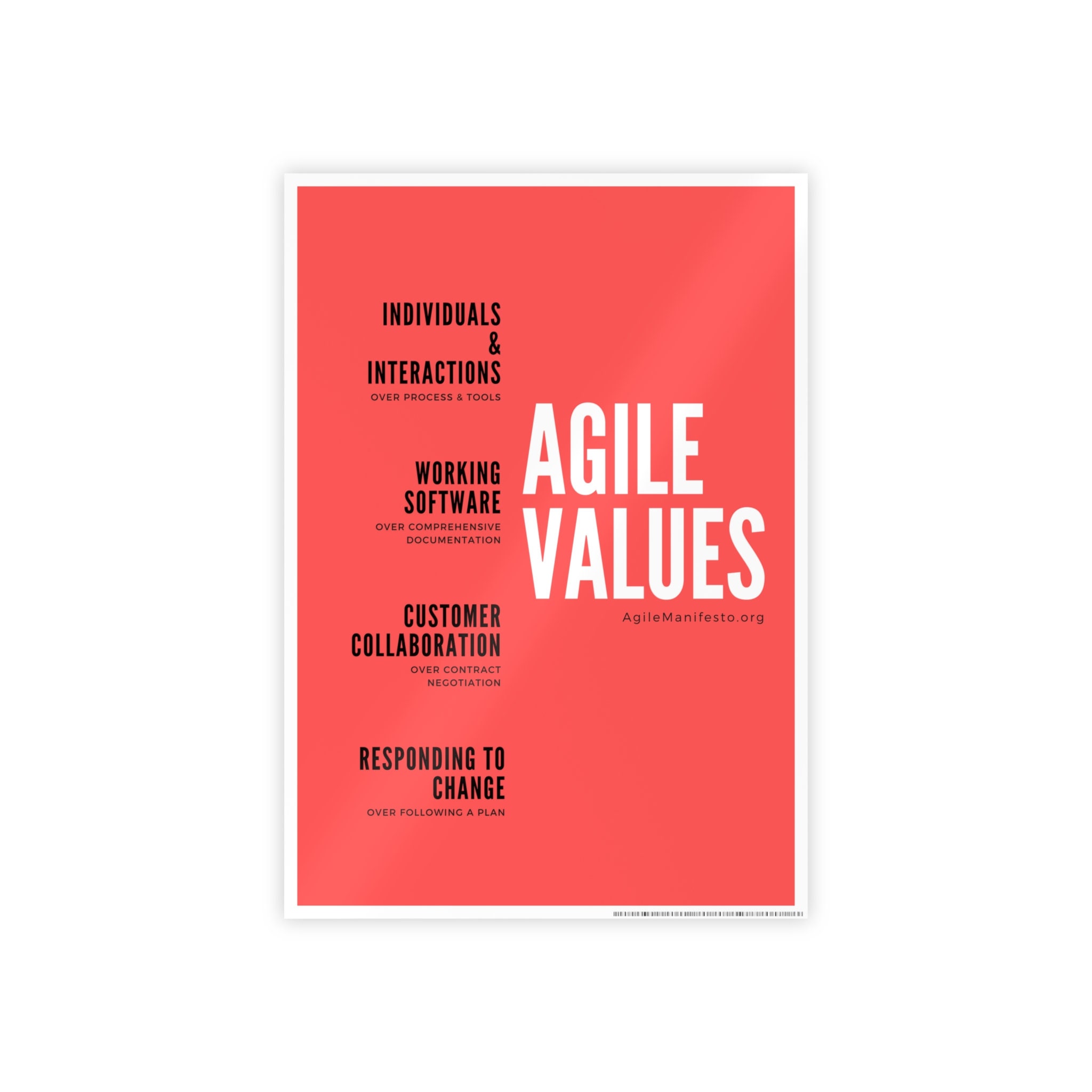 Agile Values Poster Glossy Agile Values Poster Fusia - Etsy