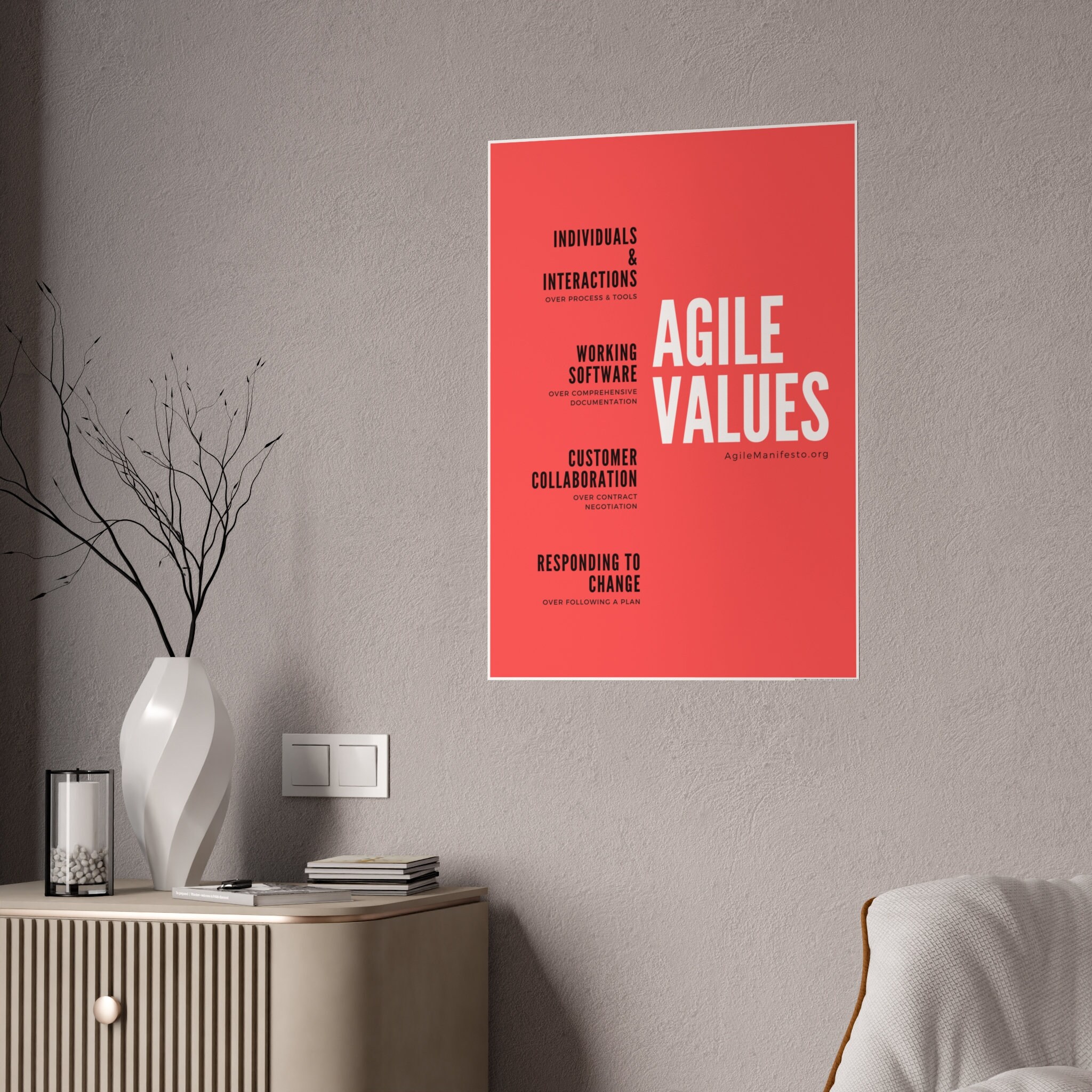 Agile Values Poster Glossy Agile Values Poster Fusia - Etsy