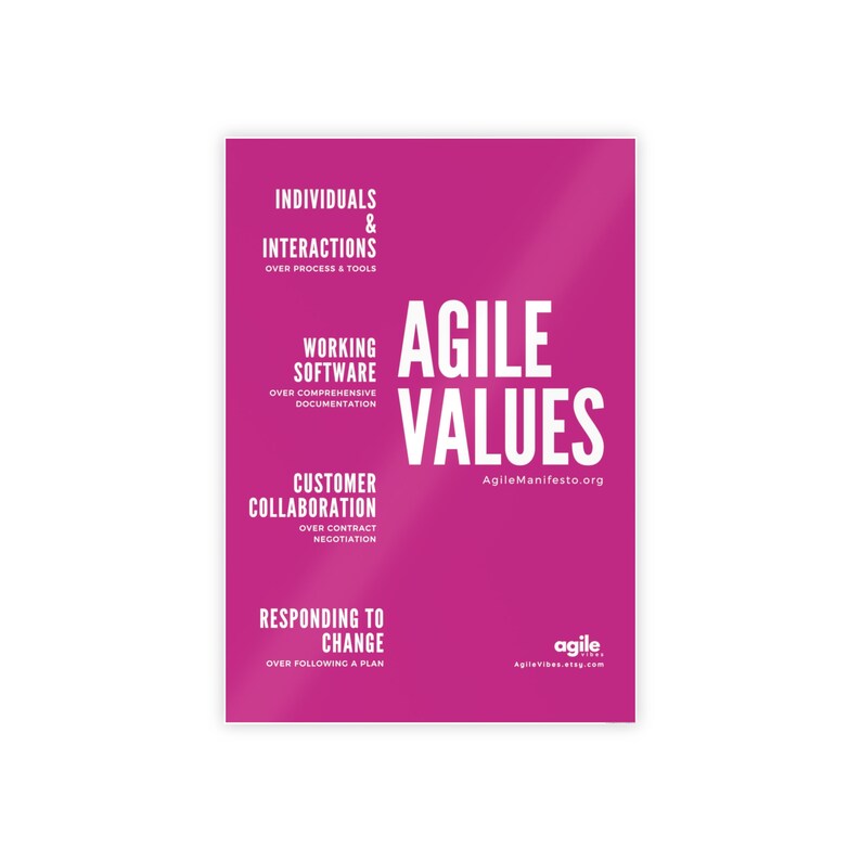 Agile Values Poster Glossy Agile Values Poster Fusia - Etsy