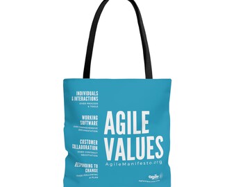 Agile Tote Bag Agile Values & Principles Scrum / Kanban Tote black - Etsy