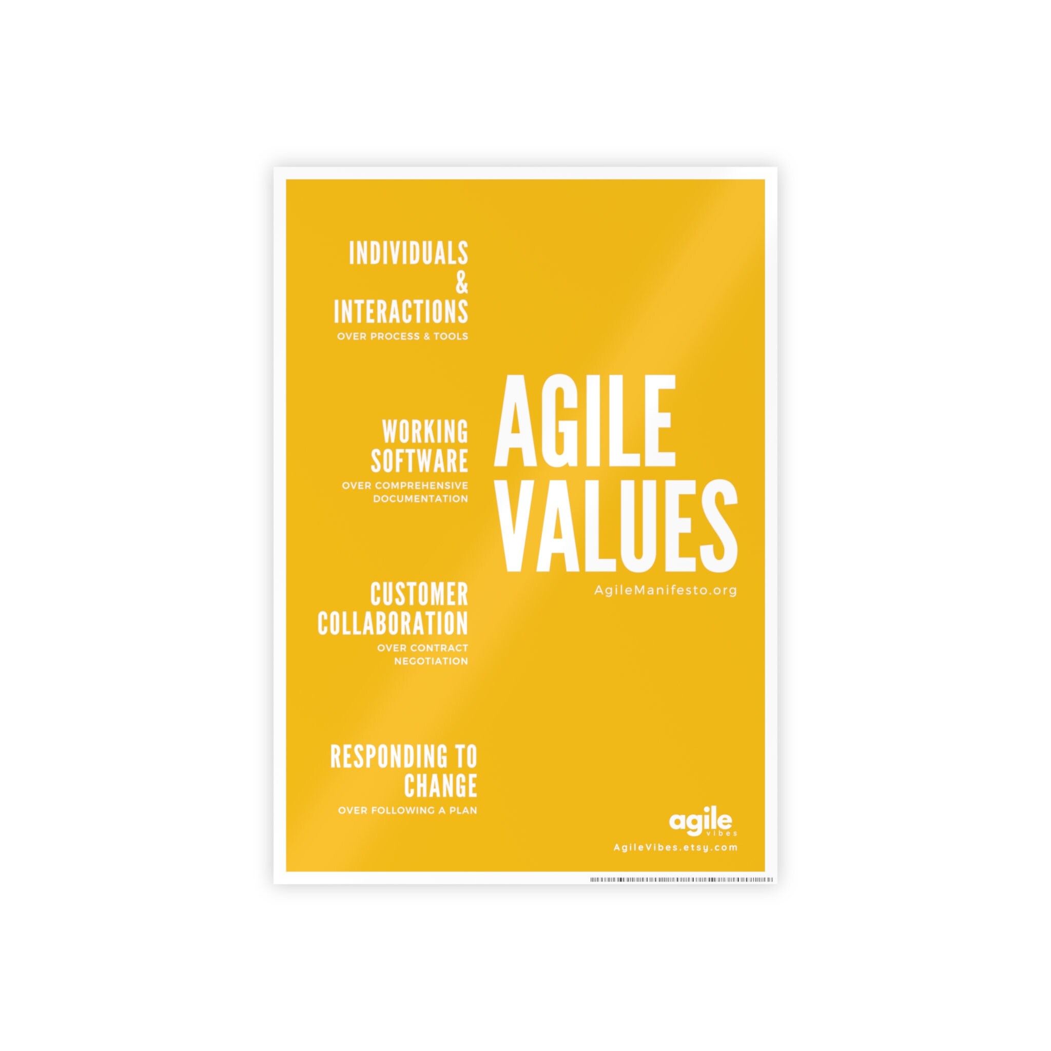 Agile Values Poster Glossy Yellow - Etsy