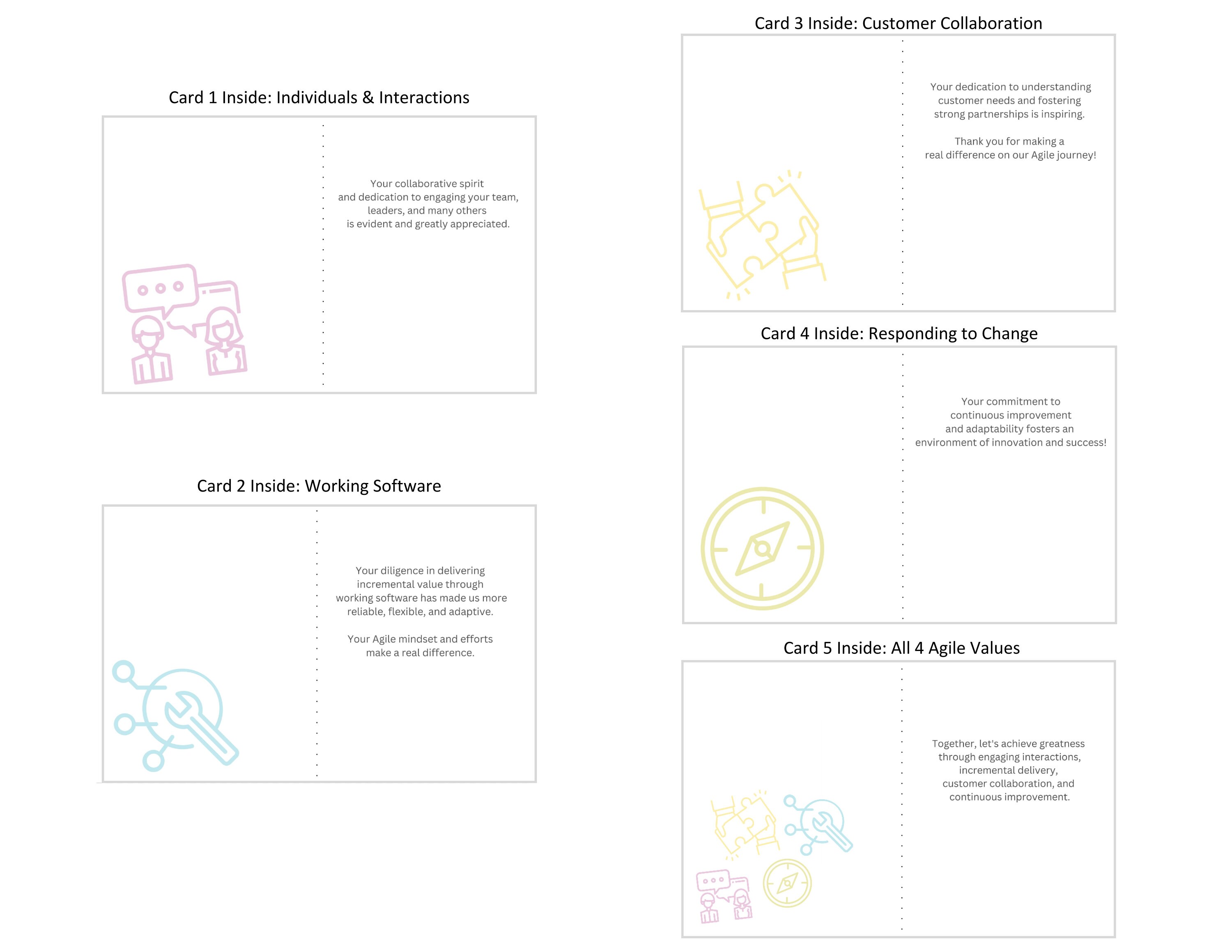 Printable Agile Values Greeting Cards 5x7 - Etsy