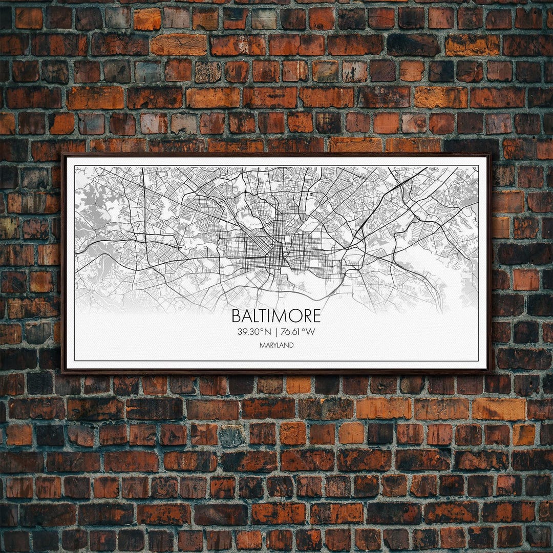 Baltimore Street Map Art: Maryland Canvas Print, Modern Wall Decor - Etsy