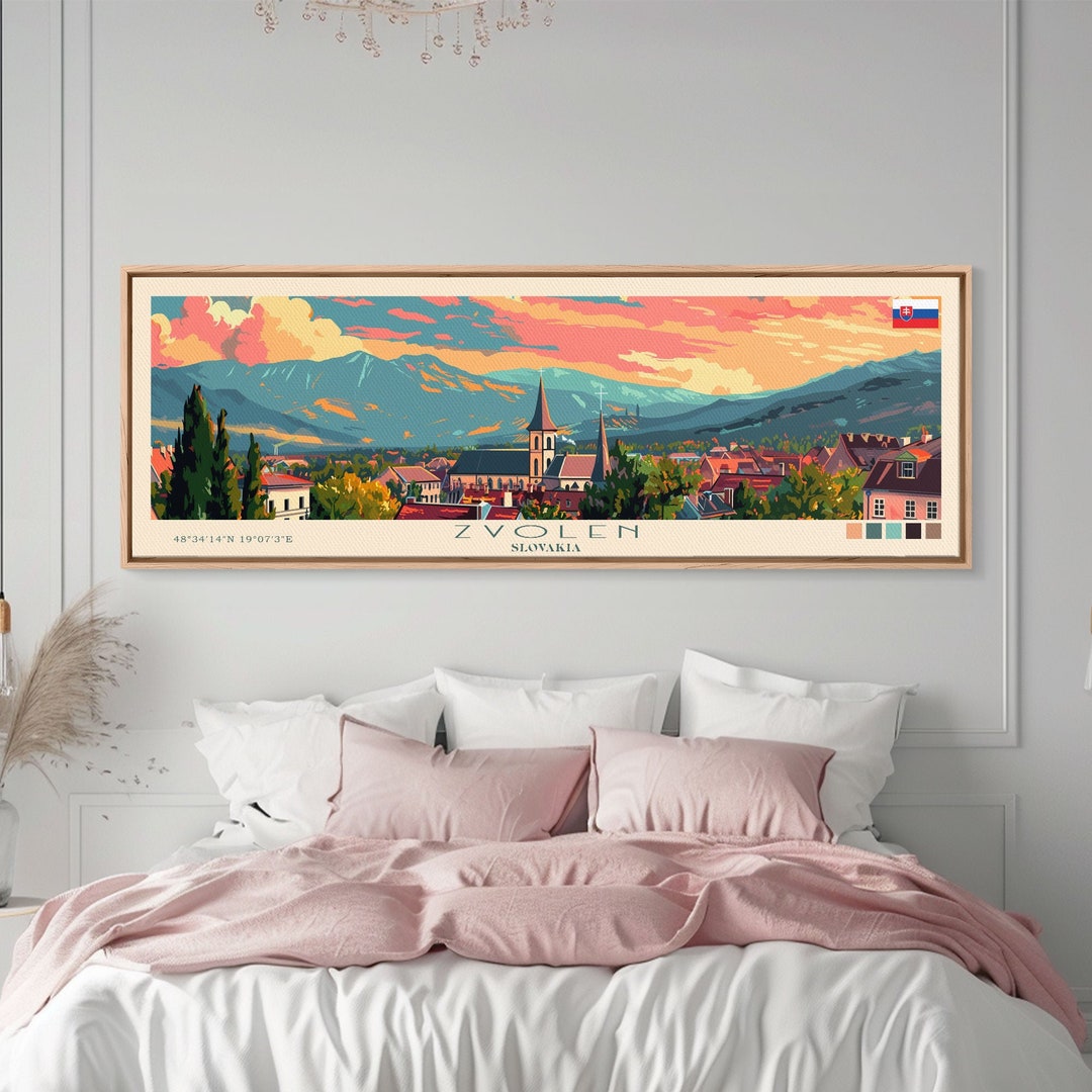 Zvolen Slovakia Panoramic Travel Poster, Framed Canvas Print or Metal ...