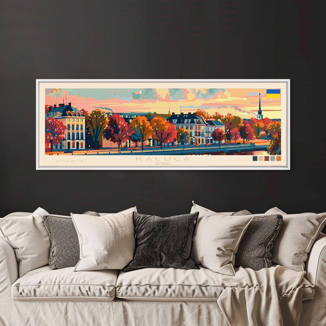 Kaluga Russia Panoramic Travel Poster, Framed Canvas Print Wall Art ...