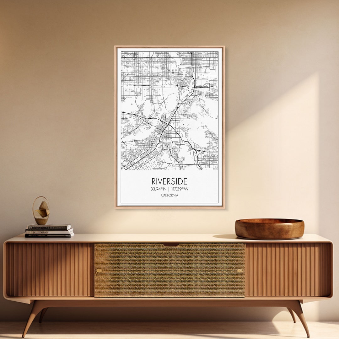 Riverside Street Map, California Map, City Map Art, Minimalist Art ...
