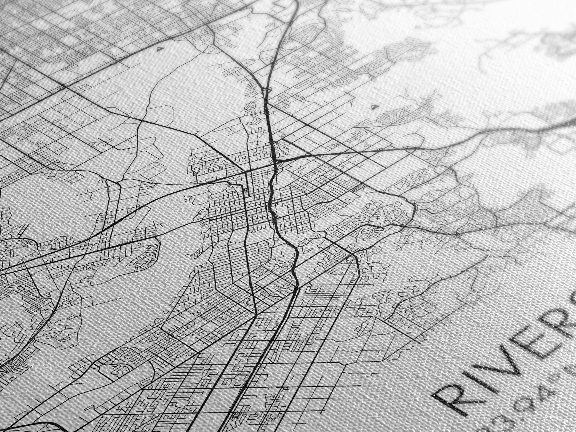Riverside Street Map California Map City Map Art Minimalist - Etsy