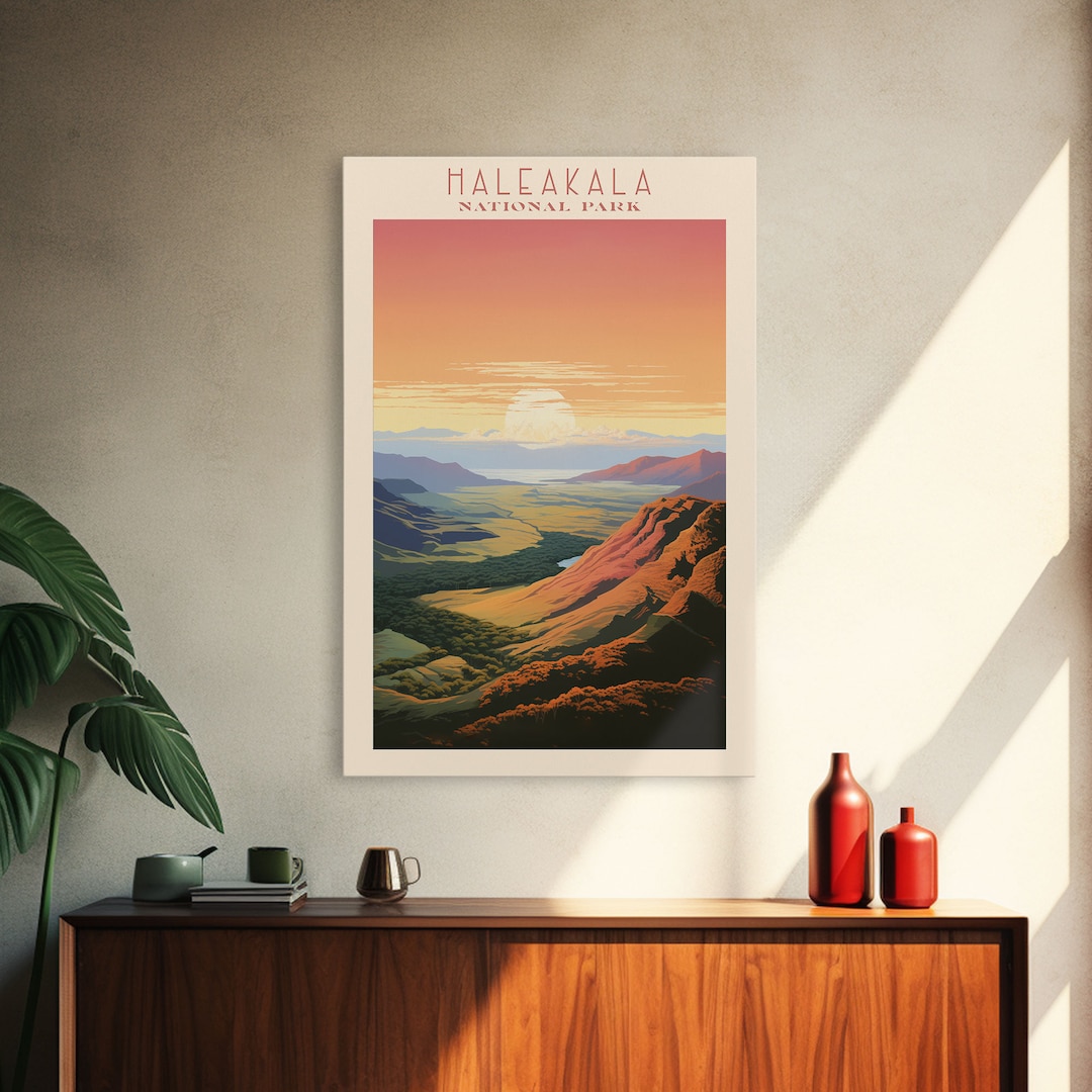 Haleakala National Park Hawaii Travel Art, National Park Print, Minimalist Travel Art ...