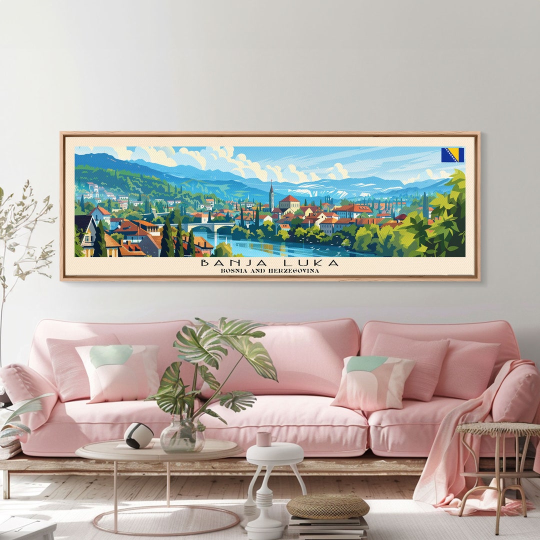 Banja Luka Bosnia Panoramic Travel Poster, Framed Canvas Print or Metal ...