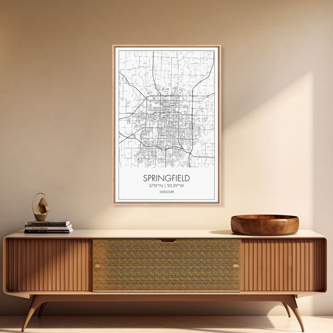 Springfield Missouri Map Art Print: Modern City Wall Decor - Etsy
