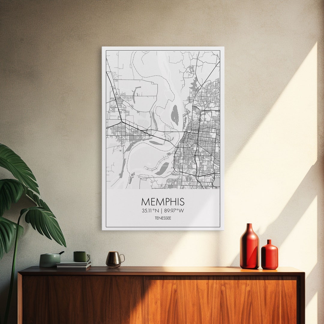 Memphis Street Map, Tennessee Map, City Map Art, Modern Art, Wall Art ...