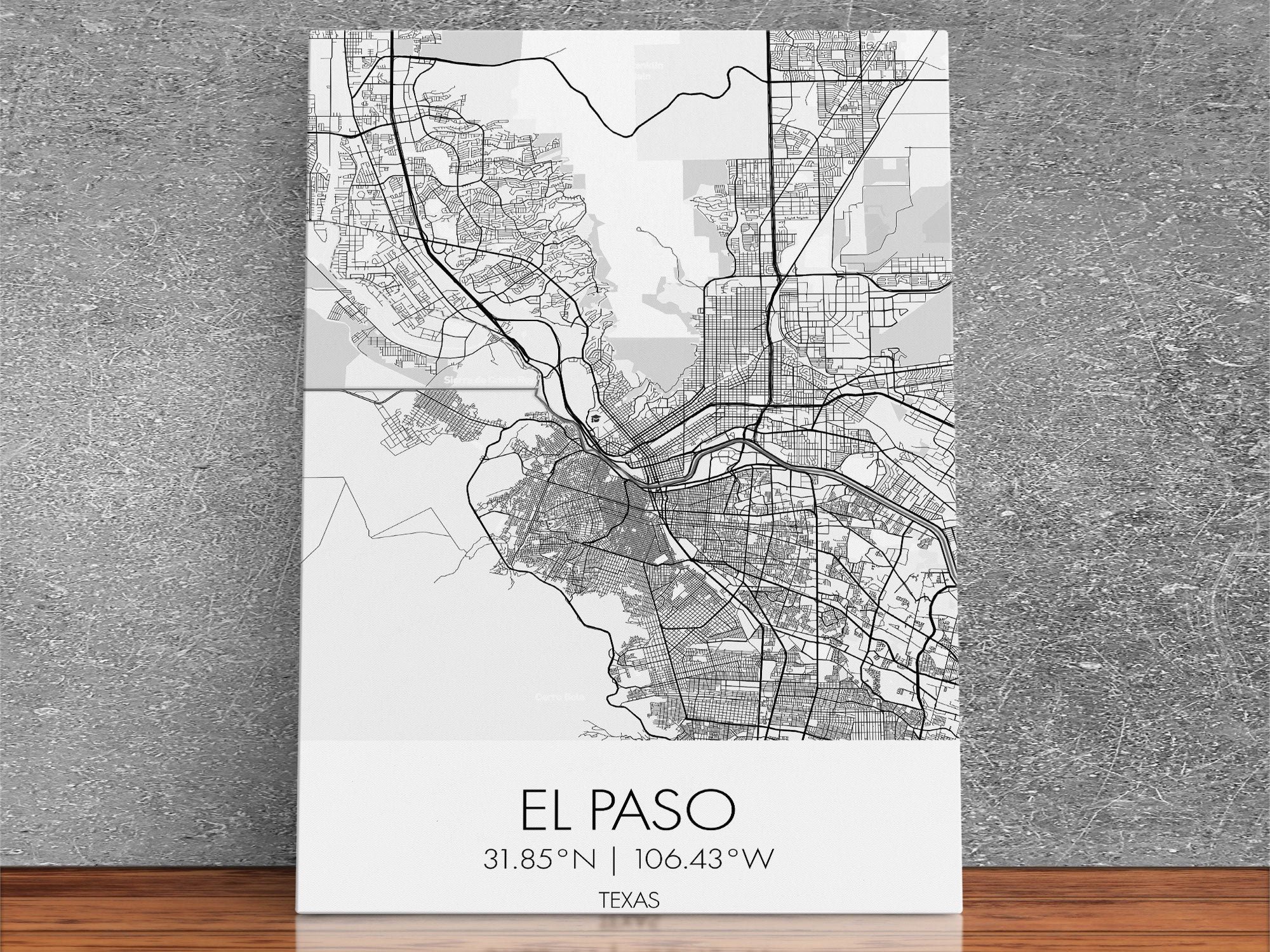 El Paso Street Map Texas Map City Map Art Minimalist Art - Etsy