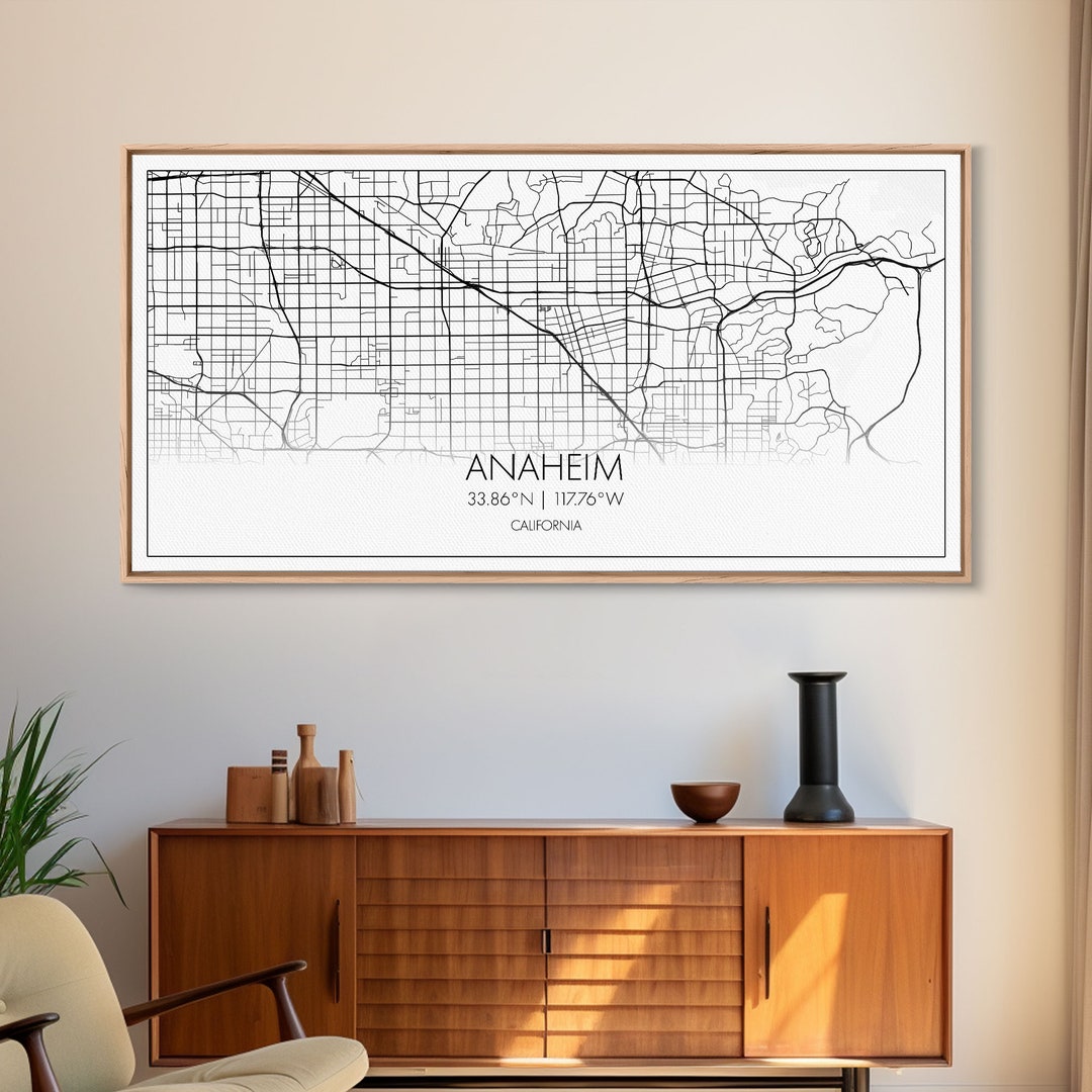Anaheim Street Map, California Map, Map Print, Modern Art, Wall Art ...