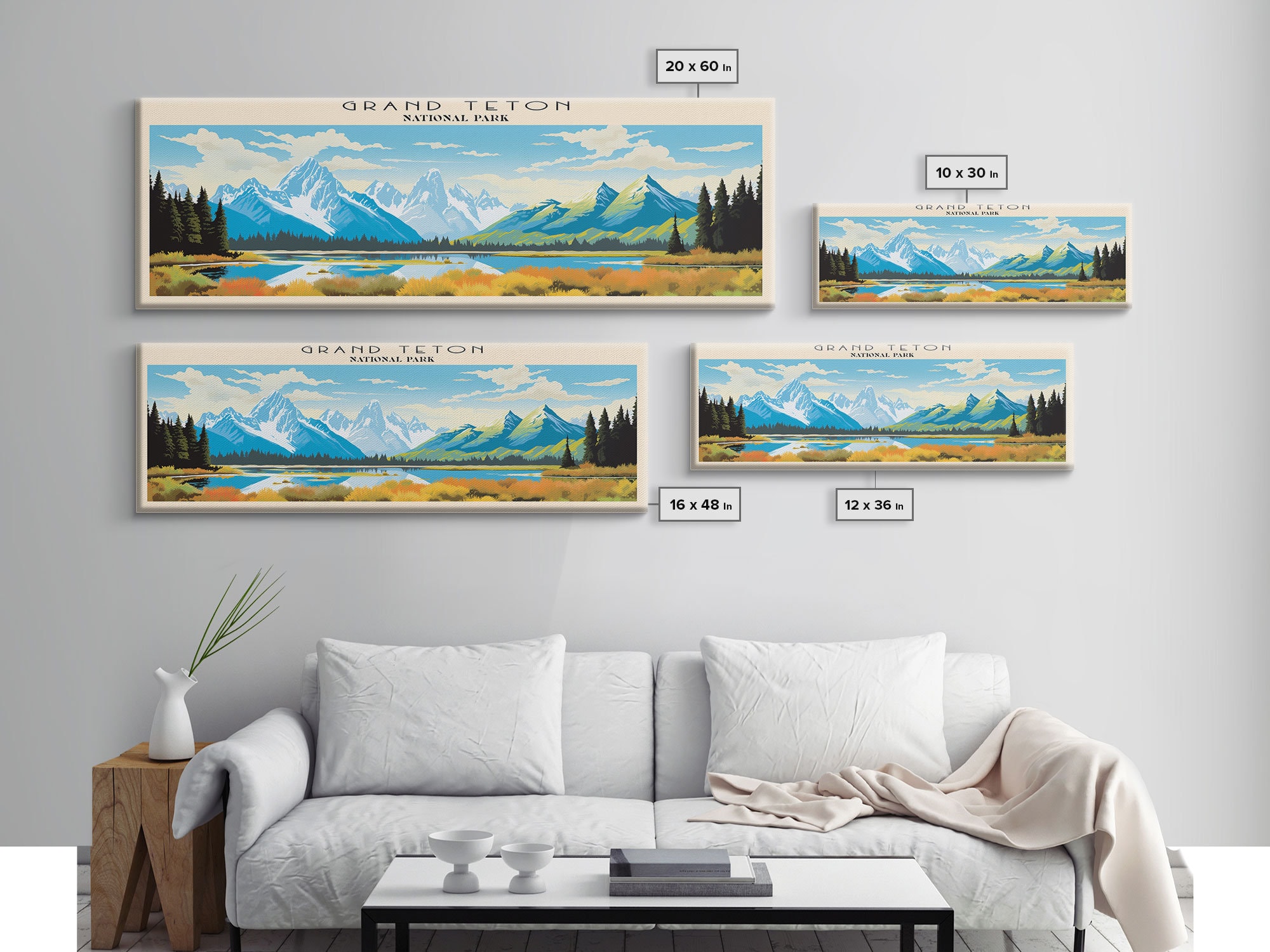 Grand Teton National Park Panoramic Wyoming Travel Art - Etsy