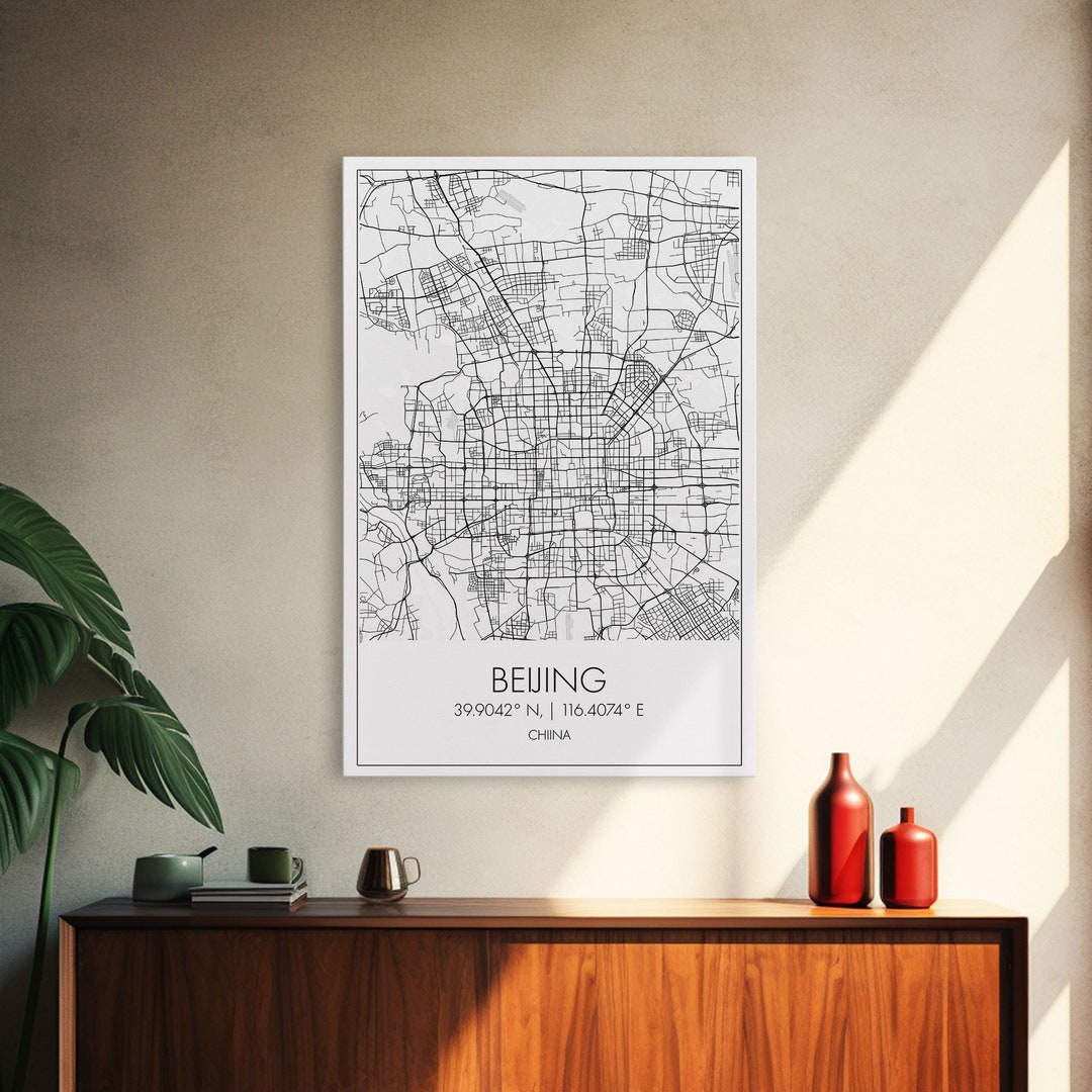 Mappa stradale di Pechino, Mappa della Cina, Mappa artistica della ...