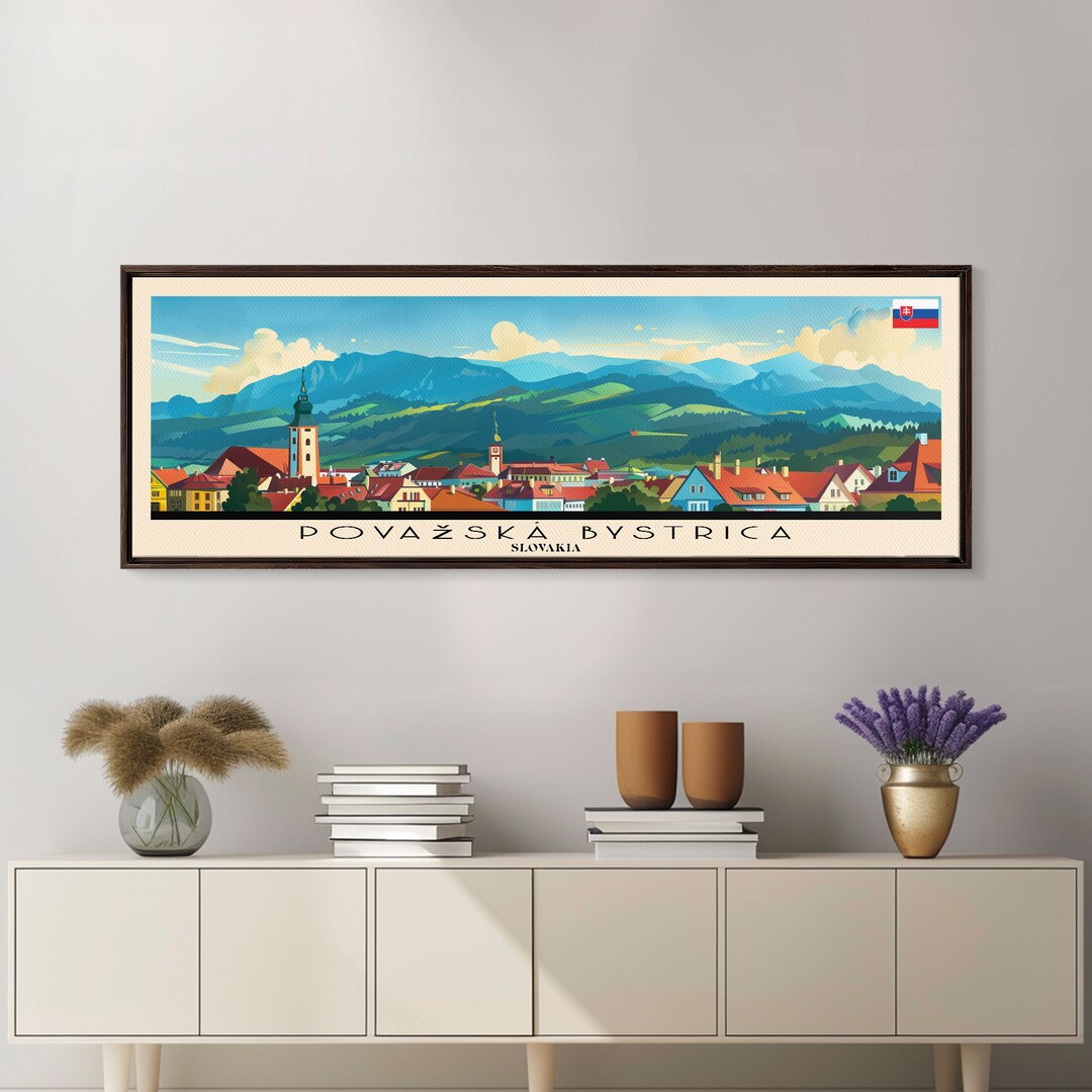 Povazska Bystrica Slovakia Travel Print Wall Art, Panoramic City Art ...