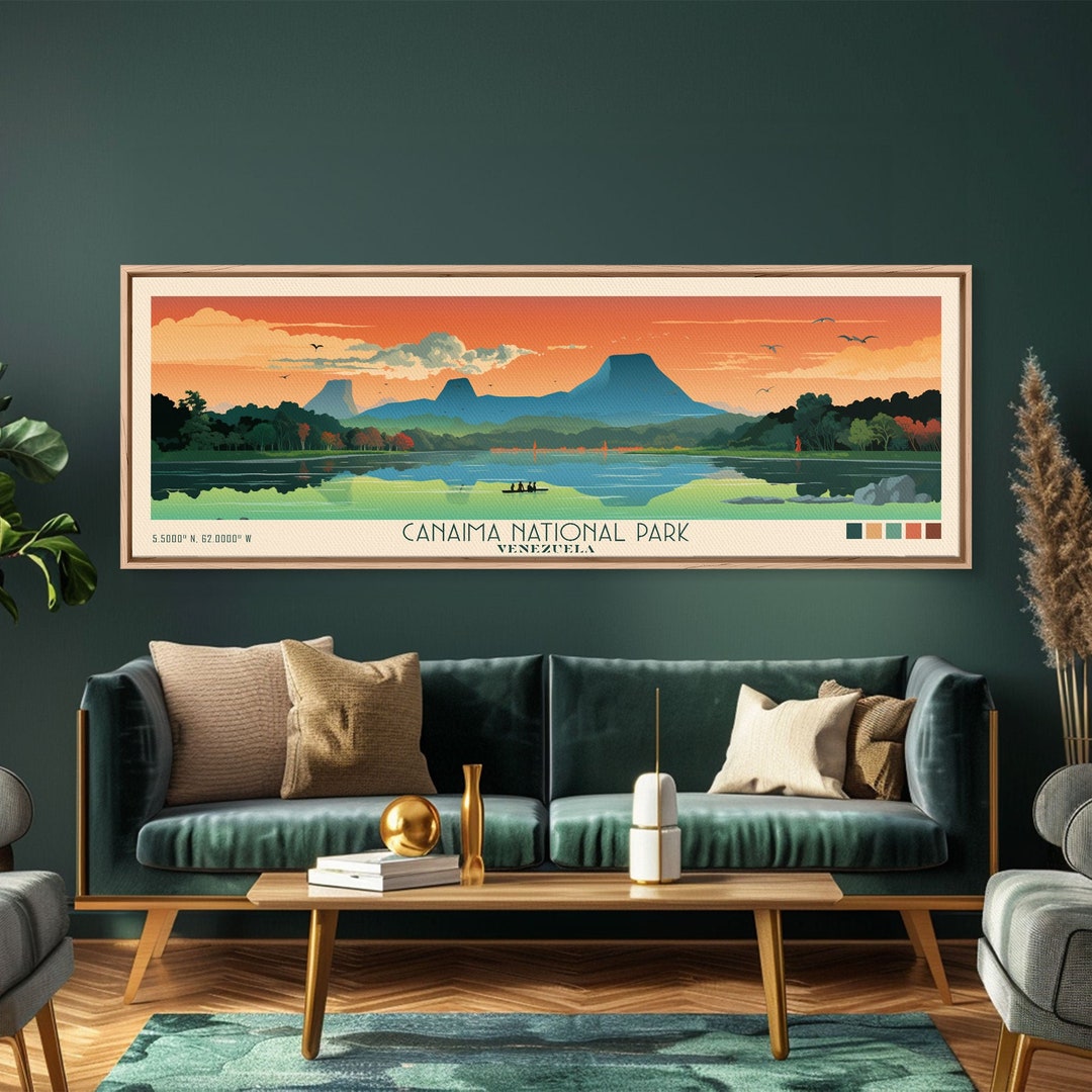 Póster de viaje retro del Parque Nacional Canaima - Impresión ...
