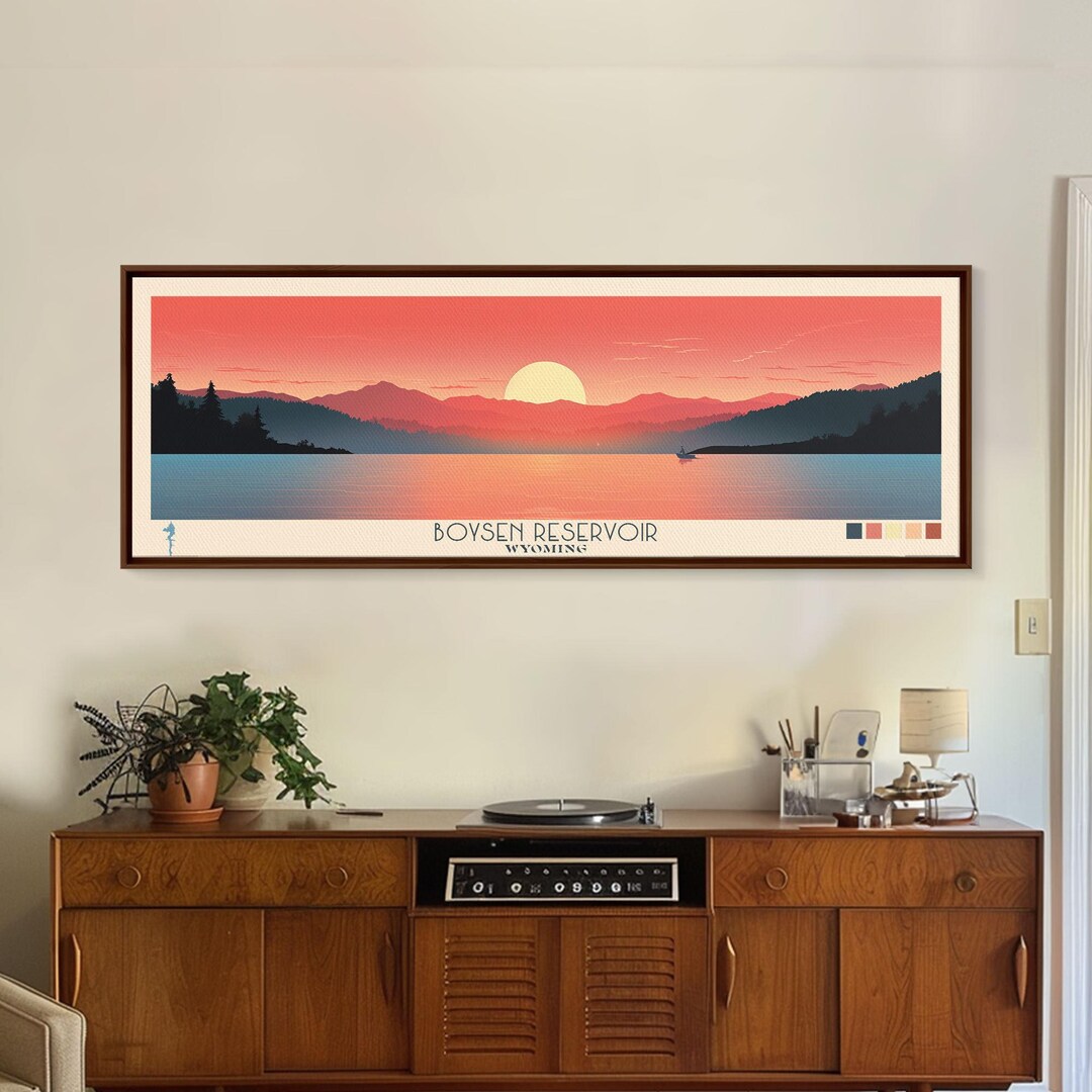 Boysen Reservoir Wyoming Canvas Print: Mid-century Modern Lake House ...
