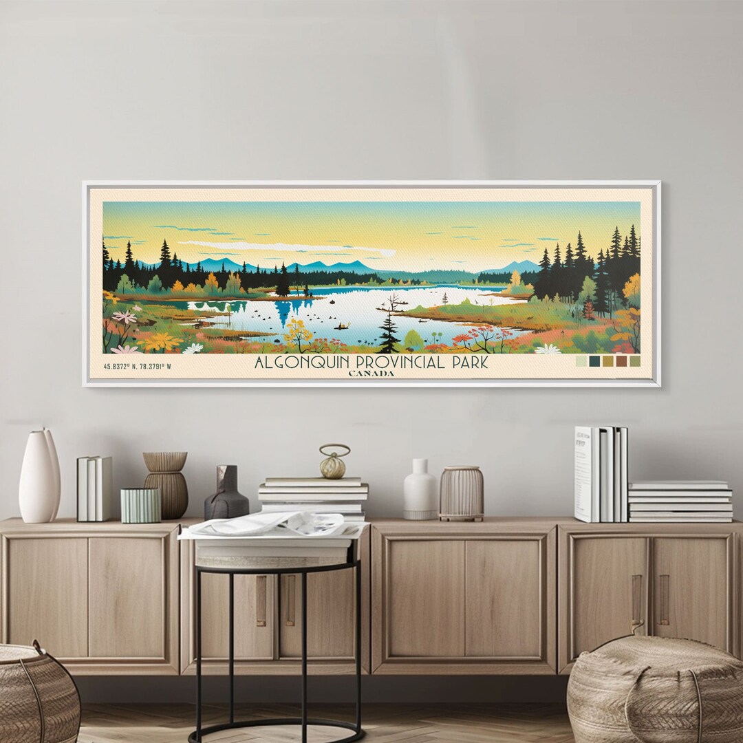 Algonquin Park Travel Poster: Retro Panoramic Wall Art - Etsy