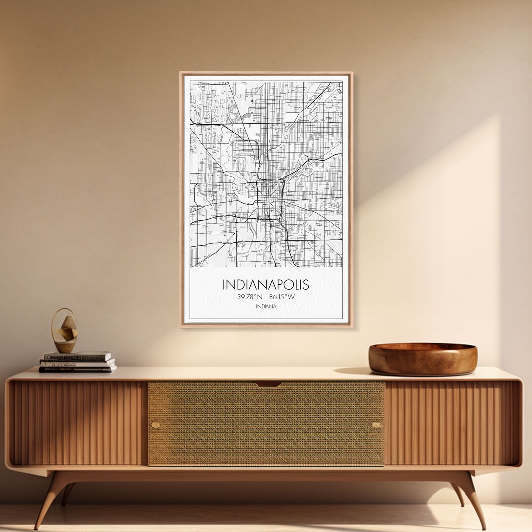 Indianapolis Street Map, Indiana Map, City Map Art, Minimalist Art ...