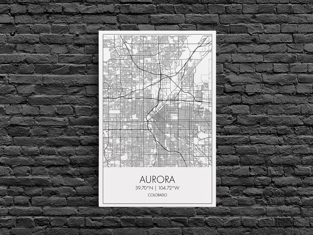 Aurora Street Map Colorado Map City Map Print Travel Lover - Etsy